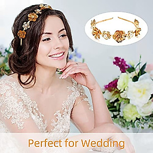 Yxiang Queen Rhinestone Headband for Women Faux Pearl Girls Crown Tiara Elegant Butterfly Flower Hair Hoop 4 Pack Crowns and Tiaras for Bridal Wedding Prom Birthday