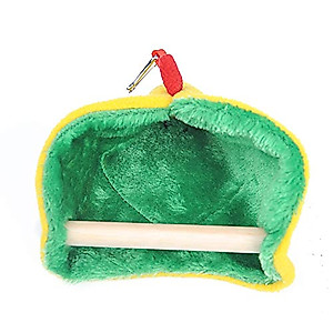 Small Birds Tent Winter Warm Plus Hut,Parrot Habitat with Standing Stick Bird Nest Hanging Hammock for Cage,Hideaway Cave Snuggle Sleeping Bed for Budgie Lovebirds Canaries Finches Small Conures