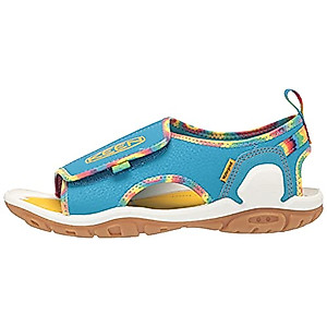 KEEN Knotch River Open Toe Sandals, Tie Dye/Vivid Blue, 3 US Unisex Big Kid
