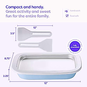 Klee 3-Piece Instant Ice Cream Maker Pan with Ice Cream Spade, Scraper and Recipes