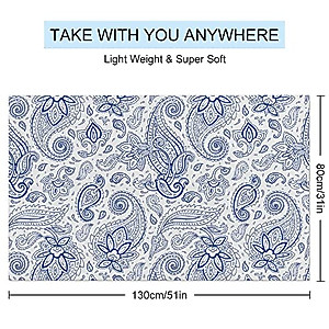 My Little Nest Bath Towels Quick Dry Bathroom Towels Hand Drawn Paisley Curve Pattern Absorbent Shower Towels Soft Hand Towel Wash Cloths for Spa Pool Hotel Gym 31" x 51"