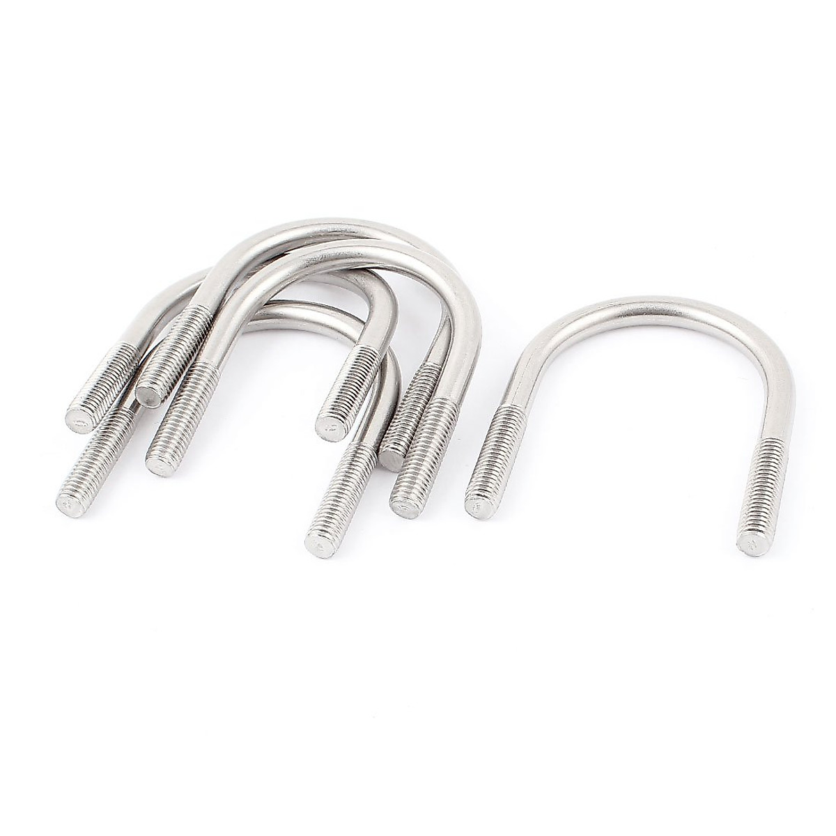 Qtqgoitem 5 Pcs Silver Tone 304 Stainlesss Steel Round Bend U Bolt 8mm x 48mm (model: 9f0 73d fbb 7a7 b30)