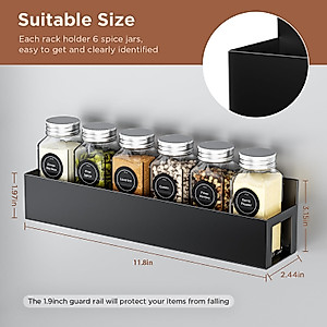 Agotglmi 4 Pack Magnetic Spice Rack with 24 Spice Jars, Spice Labels, Chalk Marker and Funnel Set, Magnetic Spice Organizer Shelf for Refrigerator, Microwave, Seasoning Organizer for Kitchen