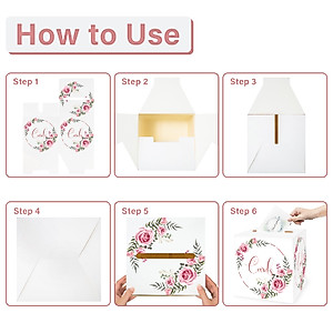 LIKAJON 1 Pack Rose Floral Card Box Holder for Party, 8.7"Card Box for Valentines Day, Wedding, Gift Card Box for Birthday, Wedding, Baby Shower, Retirement, Anniversary, Bridal Shower, Raffle Ticket