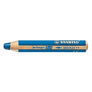 1 x STABILO WOODY 3 in 1 MULTI-TALENTED JUMBO PENCIL - Blue (880/425)