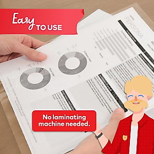 XFasten Self-Adhesive Laminating Sheets, 9 x 12 Inches (50-Pack), 4.76 Thickness