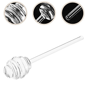 Healvian Coffee Syrup Coffee Syrup Drink Dispenser Honey Stirring Stick Household Honey Stir Stick Handle Honey Container Rod, Transparent Coffee Syrup Drink Dispenser Drink Dispenser