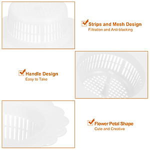 uxcell Sink Drain Strainer, Plastic Kitchen Sink Filter Hair Drain Catchers Sink Strainers for Kitchen Bathroom Balcony, White 2Pcs
