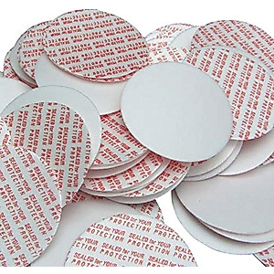 SanDaveVA Brand 33mm Pressure Sensitive PS Foam Cap Liners Tamper Seal Cap Liner Sealed for Your Protection Red Print 33 mm (100)