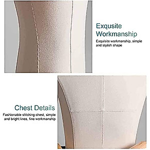 Tailors Dummy Mannequins Beige Male Linen Mannequin Torso, Dress Form Clothing Display Stand with Metal Base - Easy Assemble and Clean Dressform Mannequin