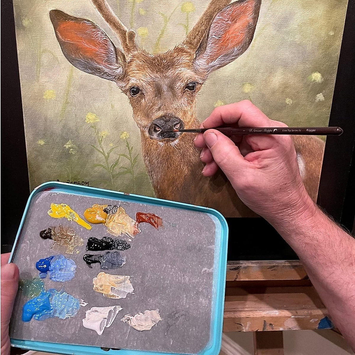 WetNDri Paint Tray Pallet for Painting. Stay Wet Palette for Acrylic Miniature Painting Kit. 50pc Pallet Paper 2 Sponge Warhammer 40K Model Paint Brush Holder Paint Mixing Storage Container with Lid