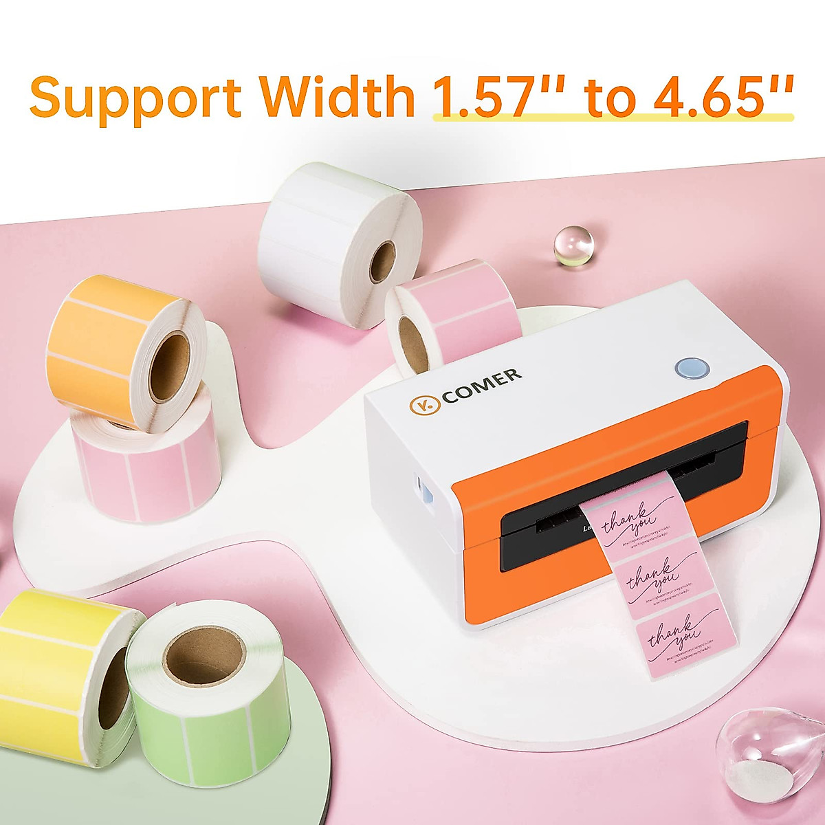 K Comer Shipping Label Printer 150mm/s High-Speed 4x6 Direct Thermal Label Printing for Shipment Package 1-Click Setup on Windows/Mac,Label Maker Compatible with Amazon, Ebay, Shopify, FedEx,USPS,Etsy