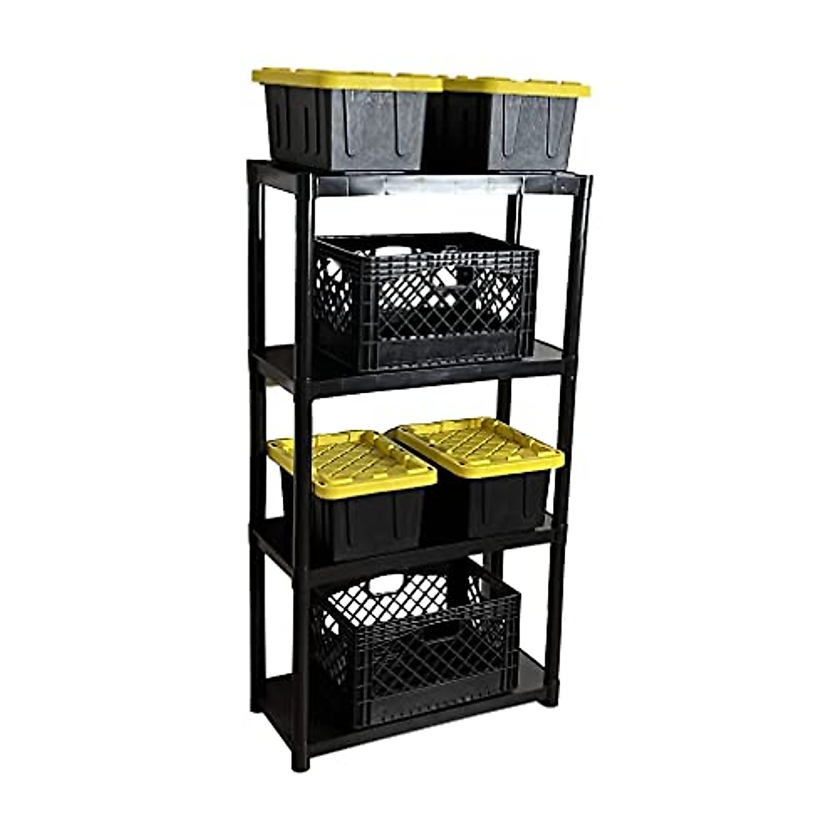 Juggernaut Storage 30"W x 14"D x 55"H 4-Shelf Resin Shelving, 280lb Capacity Black (SRS3014-4BLK)