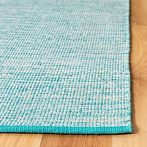 SAFAVIEH Montauk Collection Area Rug - 8' x 10', Pink & Fuchsia, Handmade Flat Weave Cotton, Ideal for High Traffic Areas in Living Room, Bedroom (MTK250U)