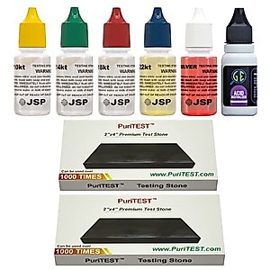 Gold Silver Jewelry Tester Appraisal Kit 10K 14K 18K 22K 24K Test Precious Metals 999 925 Scrap