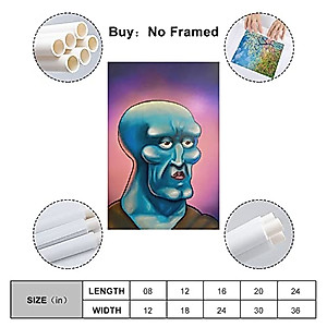 SHIJIEDAYA Popular Handsome Squidward Funny Cool Poster Canvas Wall Art Modern Living Room Bedroom Dorm Sports School Corridor Decor Printed Posters unframed 08x12inch(20x30cm)
