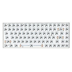84Keys RGB DIY Mechanical Keyboard, 75% TKL Wired Gaming Keyboard DIY Kit with RGB Backlight, Hot Swappable 3pin 5pin Switch Shaft, USB Type C Wired Connection(Silver White)