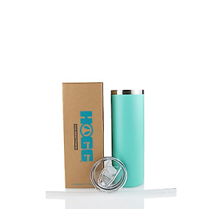 Hogg 20oz Powder Coated Skinny Tumbler, DIY, Customizable, Reusable, Double Wall Insulated, Colored Tumblers (Mint)