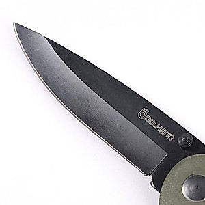 COOL HAND 6001GB-BS 3'' 440SS Steel Blade G10 Handle Liner Lock Pocket Knife, Black