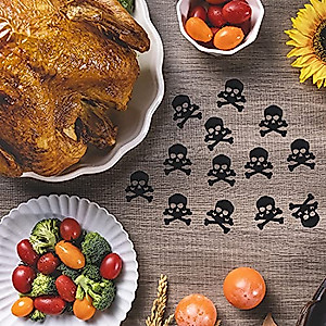 ONLYKXY 560pcs Halloween Party Confetti Black Skull Confetti for Halloween Party Table Confetti and DIY (Skull)