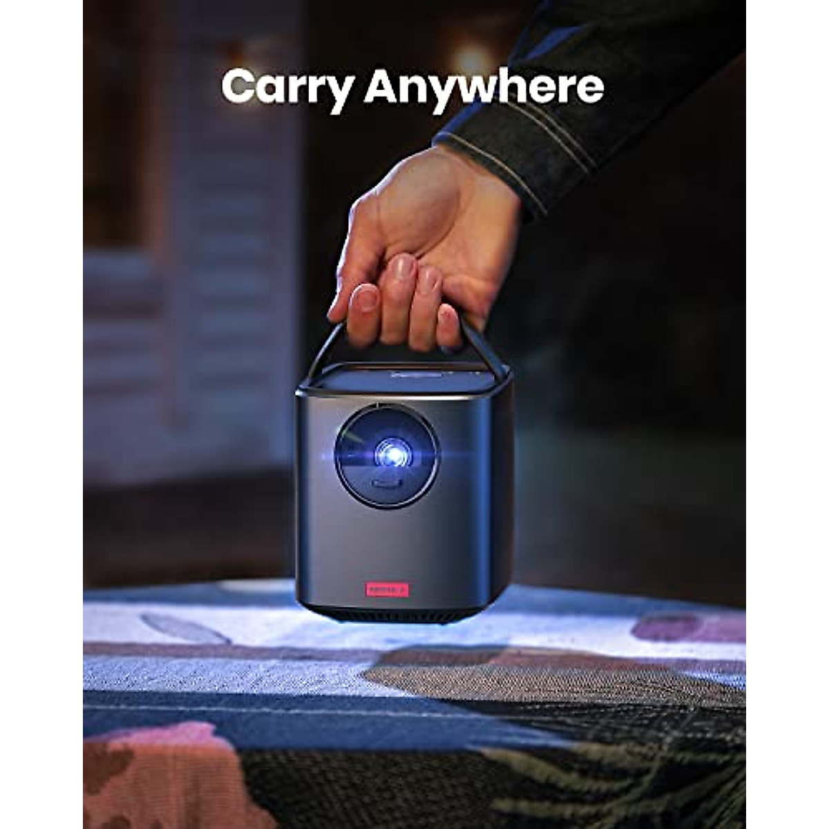 Outdoor Projector, Anker Nebula Mars II Pro 500 ANSI Lumen Portable Projector, Native 720P, 40-100 Inch Image TV Projector, Movie Projector with WiFi and Bluetooth, 3Hr Video Playtime, Watch Anywhere