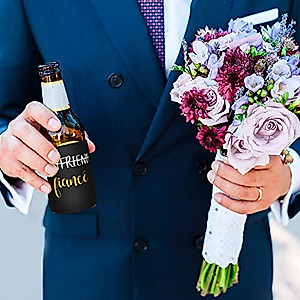 Boyfriend and Girlfriend Can Coolers, Newly Engaged Can Sleeve, Engagement Gifts for Couples, Fiance Fiancee Gift for Him and Her, Neoprene Can Coolers for Mr and Mrs(2 Pack)