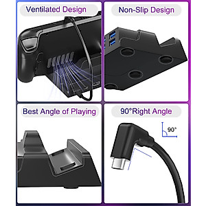 Steam Deck Docking Station,HDMI 2.0 4K@60HZ Steam Deck Dock with 4 USB-A 3.0 Port,Support PD 3.0 Full Speed Charging for Valve Steam Deck