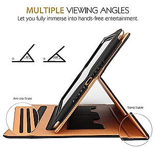 S-Tech 10.2 Case for Apple iPad 9th Generation 2021 / iPad 8th Generation 2020 / iPad 7th Generation 2019 - Leather Card Holder Wallet Magnetic Smart Cover Auto Sleep/Wake Stand with Pencil Holder