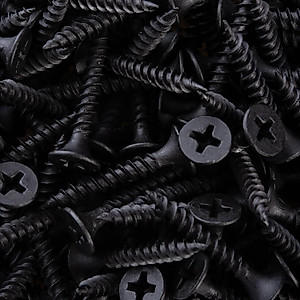 TPOHH 100 PCS #8 X 5/8 Inch Black Oxide Coated Flat Head Phillips Wood Screw, Stainless Steel 18-8 (A2) Fully Threaded 8 X 5/8'' Multipurpose Screws