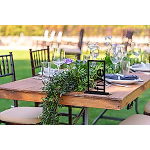 Wooden Table Numbers 1-10 - Wedding Table Number Signs with Holder Perfect for Party Events and Catering Reception (Black1-15)