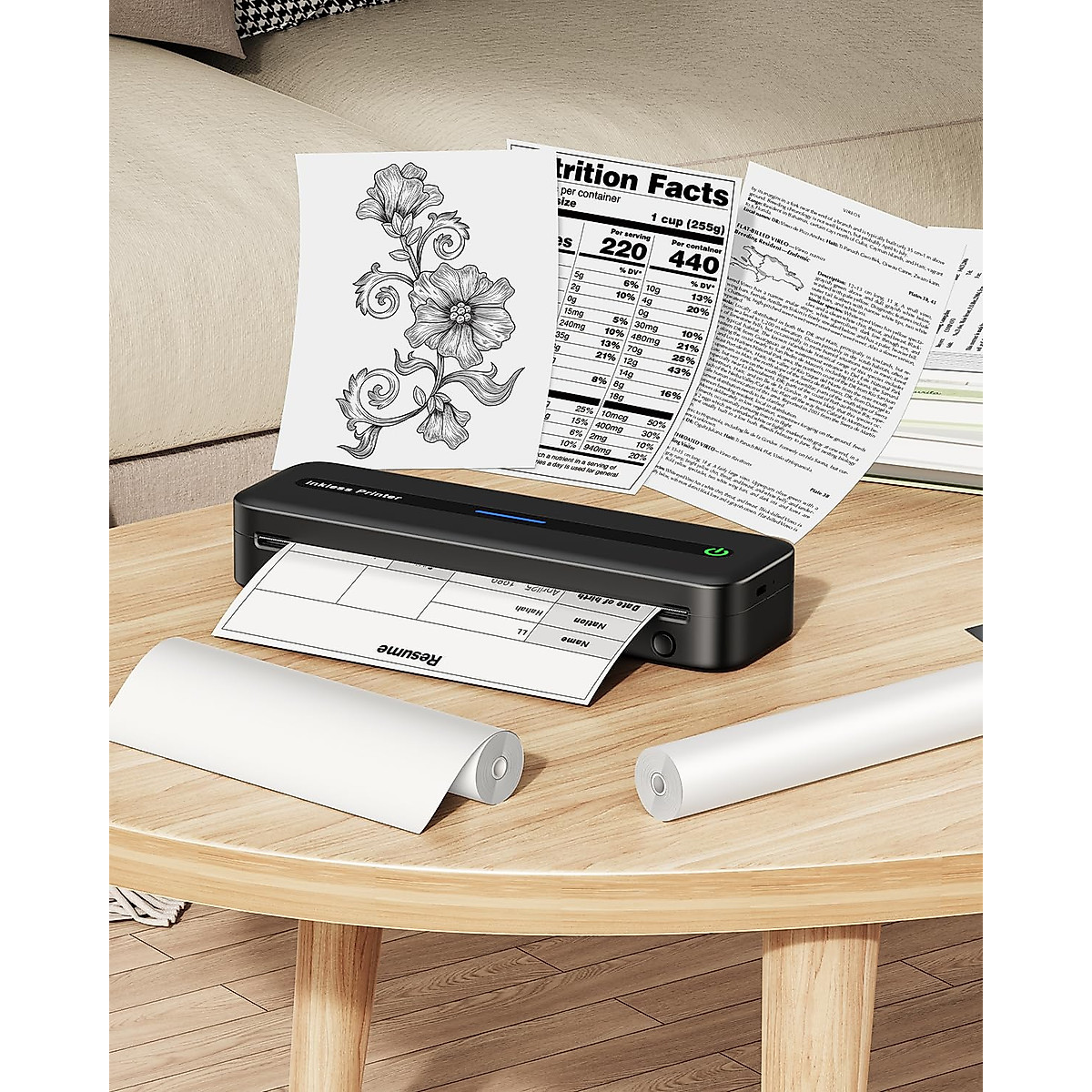 US Letter Thermal Paper - 8.5” x 11” Quick-Dry Letter Paper, Compatible with Phomemo M08F-Letter M832 M831 M833 M834 M835 Q301 Q302 & Brother-Letter Thermal Printer for Documents Contracts, 200 Sheets