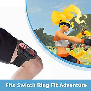 JoyHood Leg Strap for Switch/Switch OLED Joy-Con Controller, Game Accessories compatible with Switch Sports Play Soccer/Ring Fit Adventure, Adjustable Elastic Switch Leg Straps for Adults & Kids
