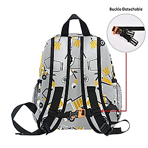 Glaphy Custom Kid's Name Backpack, Cartoon Truck Cars Toddler Backpack for Daycare Travel, Personalized Name Preschool Bookbags for Boys Girls