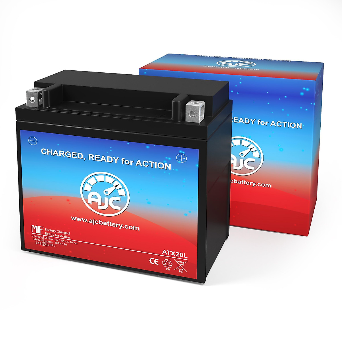 AJC Battery Compatible with Big Crank ETX20L Powersports Battery