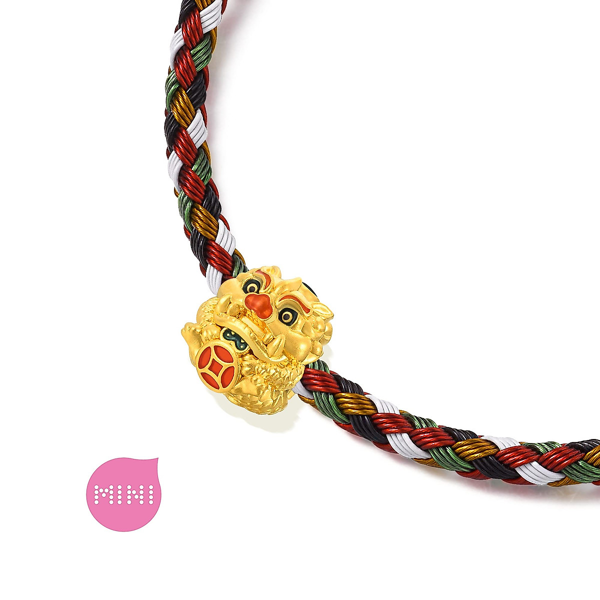 CHOW SANG SANG 999 24K Solid Gold Cultural Pixiu Mini Charm Bracelet for Women 92624C (Gold, 17 CM) (Gold, 17 CM)