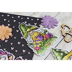 MP Studia Cross Stitch Embroidery Kits for Adults and Beginners Fairy Tale - Garden Gnomes - Magnets 7x8cm/2.76x3.15 14ct.