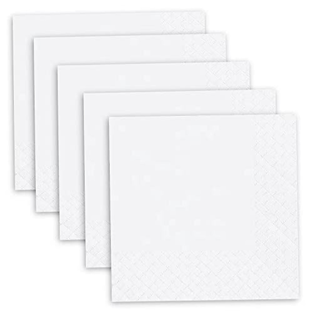 2 Ply White Lunch Napkins Disposable Four Fold Luncheon Paper Napkins 12.9" X 12.9" unfolded 100 Count every day use RosyDecor