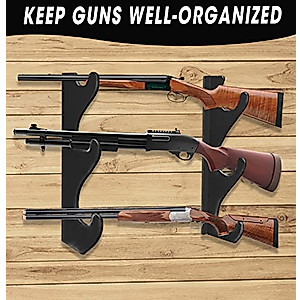 WIPHANY Gun Metal Rack Storage Shotgun Hooks Shotgun Hangers Any Shotguns Archery Bow with Soft Padding and Heavy Duty Steel Black (Updated Gun Rack)