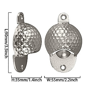 dukclyn Bottle Opener Wall Mounted Beer Coke Opener Golf Ideal Gift for Golf Fans Matt Chrome