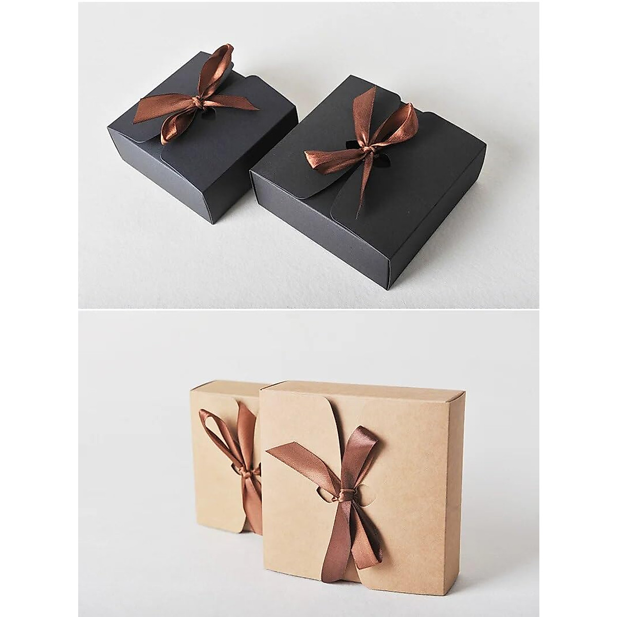 MODADA Gift Bags Square Kraft Paper Box Cardboard Packaging Valentine's Day Wedding Birthday Party Gift Box With Ribbons Candy Storage 30Pcs (Color : Red, Size : 14x14x5cm)