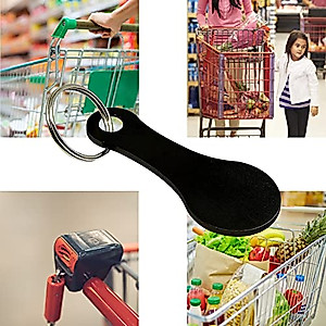 HUIKDY Key Ring Shopping Trolley Tokens, Portable Aluminum Alloy Key Ring Metal Trolley Tokens Keyrings Decorations for Men Women Shopping Cart Grocery Unisex Keychain Gift Pack of 4, Black