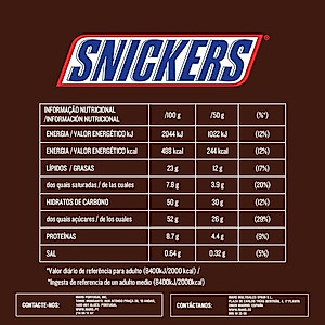 Snickers Bar with Caramel and Roasted Peanuts Chocolate Covered, 24 bars x50g (1200g)