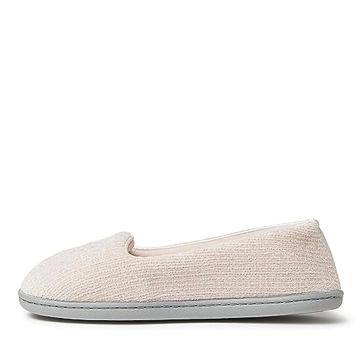 Dearfoams Women's Rebecca Lightweight Cozy Memory Foam Closed Back Slipper with Wide Widths, Dusty Pink Chenille, 9-10