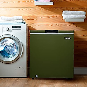 Newair 5 Cu. Ft. Mini Deep Chest Freezer and Refrigerator in Military Green with Digital Temperature Control, Fast Freeze Mode, Stay-Open Lid, Removeable Storage Basket, Self-Diagnostic Program