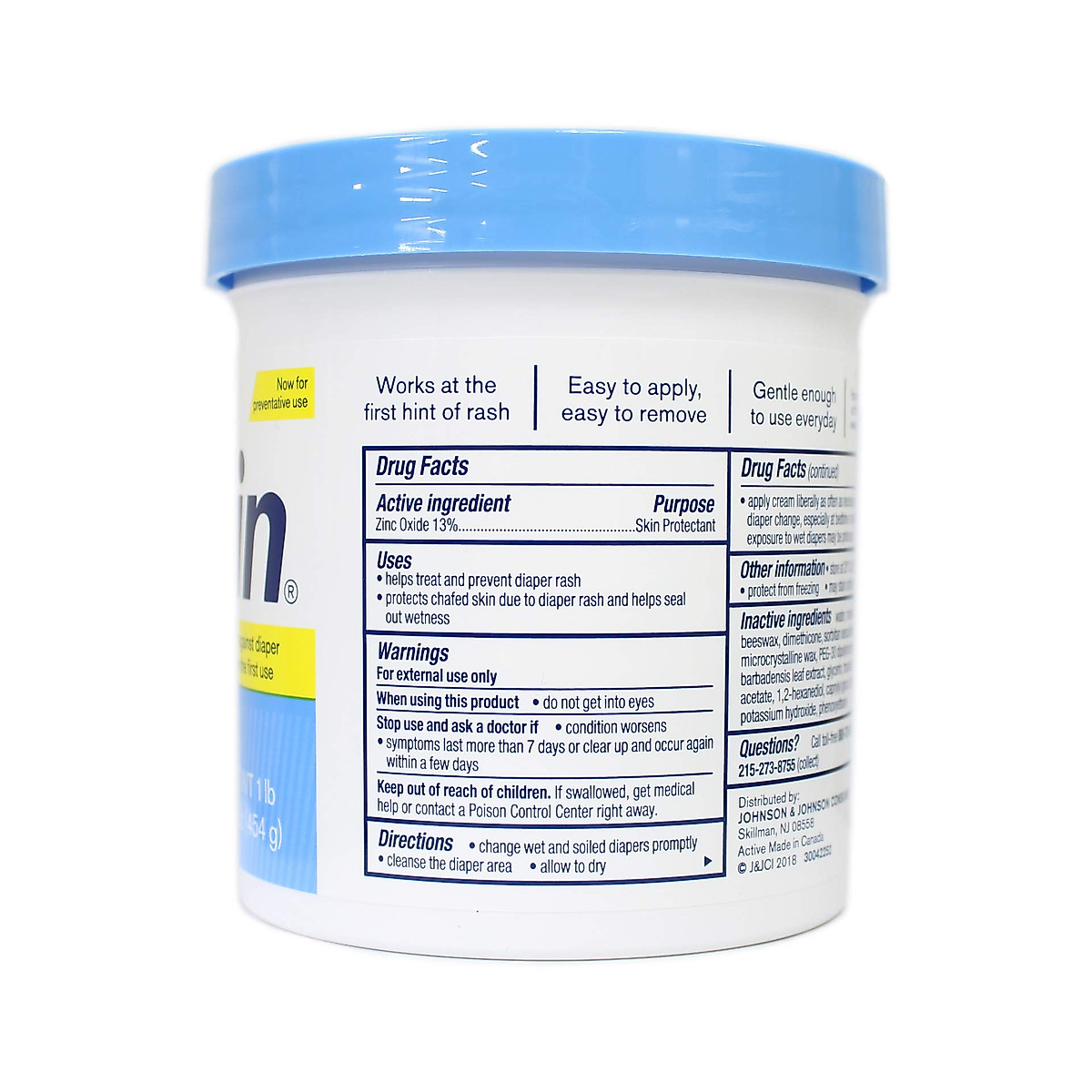 Desitin Daily Defense Baby Diaper Rash Cream with Zinc Oxide to Treat, Relieve & Prevent diaper rash, Hypoallergenic, Dye-, Phthalate- & Paraben-Free, 16 oz