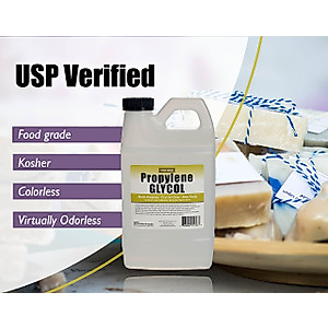 Propylene Glycol - Half Gallon - USP Certified Food Grade - Highest Purity, Humectant, Fog Machine, Humidor & Antifreeze Solution, DIY