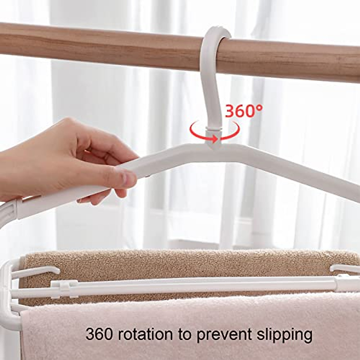3 Layer Foldable Magic Hangers Thicken Durable Non-Slip Magic Hangers for Bedspreads Tablecloths Linens