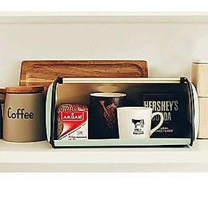 PENGKE Bread Box,Stainless Steel Bread Box for Kitchen,Metal Bread Bin with Lid,Bread Storage Bread Holder for Counter,Pack of 1