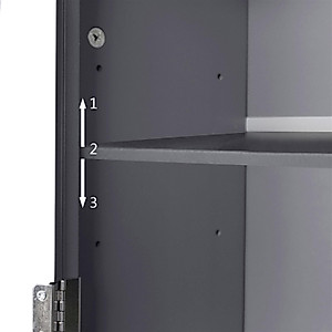 Flymatic [Product Double Door Wall Cabinet Grey] - Stylish Wall-Mounted Grey Finish Cabinet for Efficient Kitchen Storage and Organization Double Door Storage Cupboard with Versatile Hanging Design
