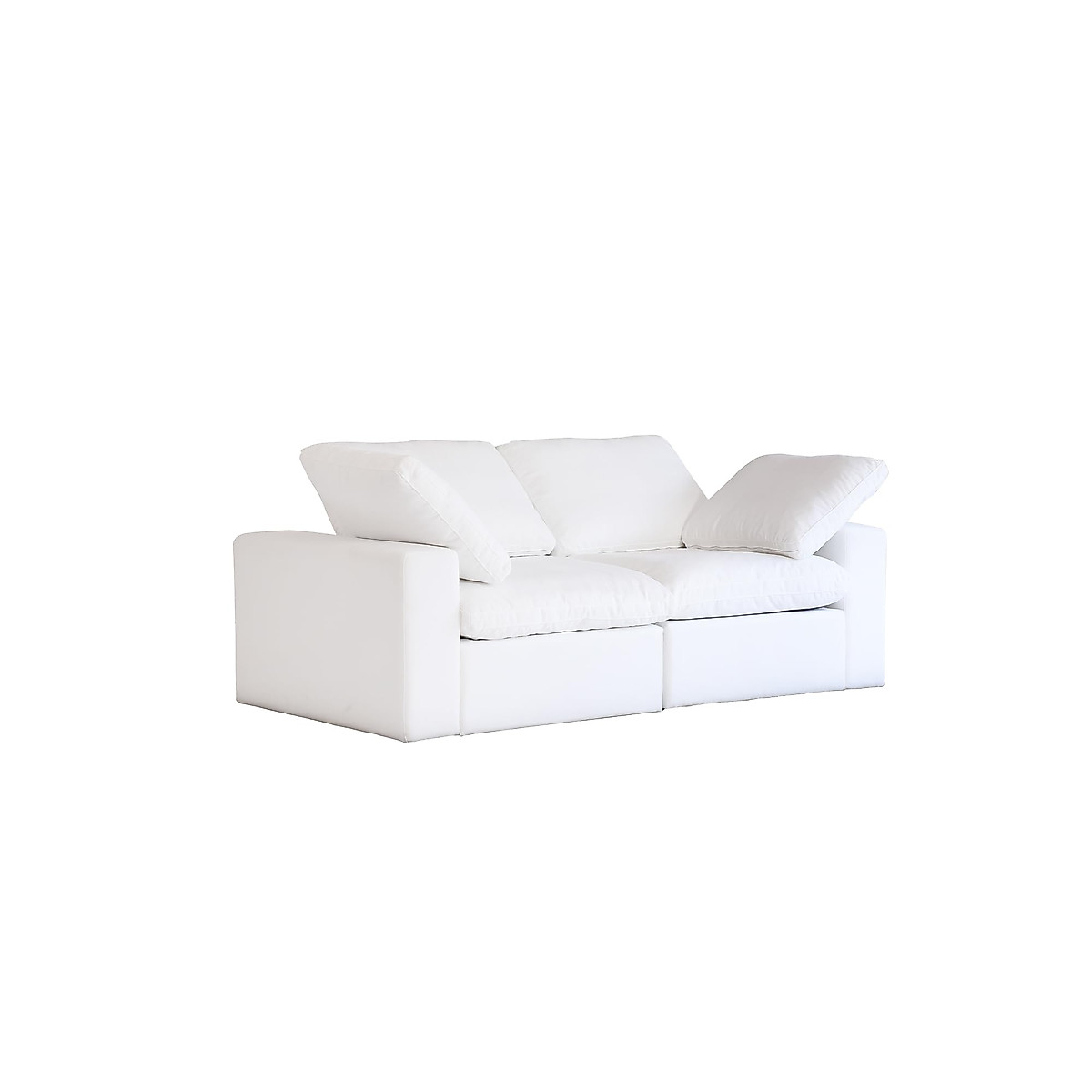 JACH Modern Convertible Modular Sectional Sofas for Living Room, Love Seat Sofas, Cushion Covers Removable, Customizable Modular Sectional Couch for Living Room Bedroom Apartment (White)